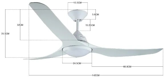 Lucci air 213096 - LED Stropní ventilátor MARINER LED/15W/230V bílá + DO