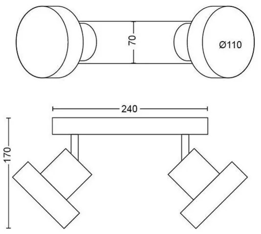 Philips 50602/30/P0 - LED Stmívatelné bodové svítidlo BUKKO 2xLED/4,5W/230V