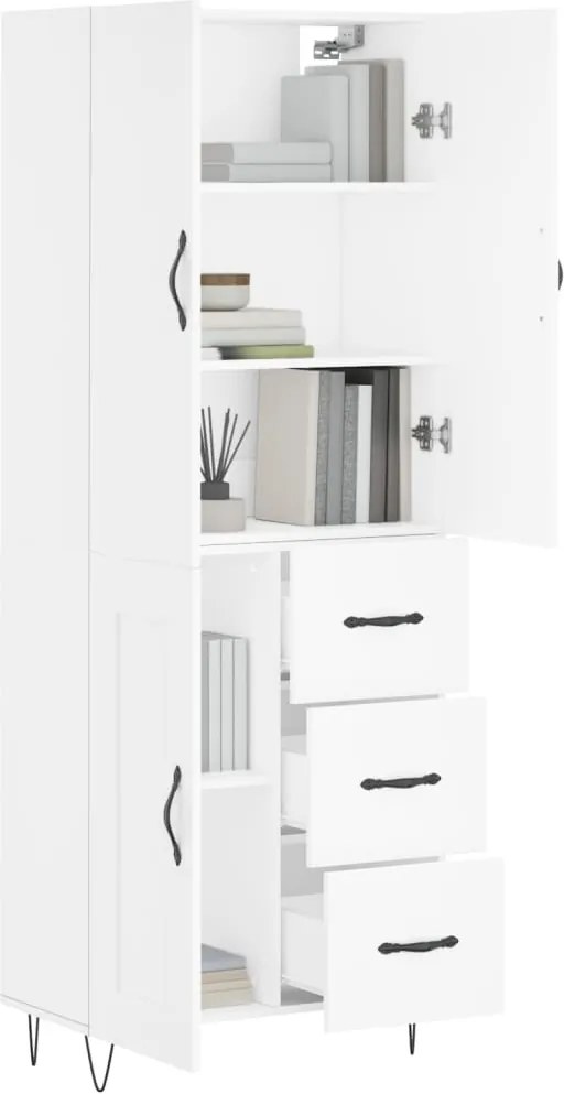 Skříň highboard bílá 69,5 x 34 x 180 cm kompozitní dřevo 3198105