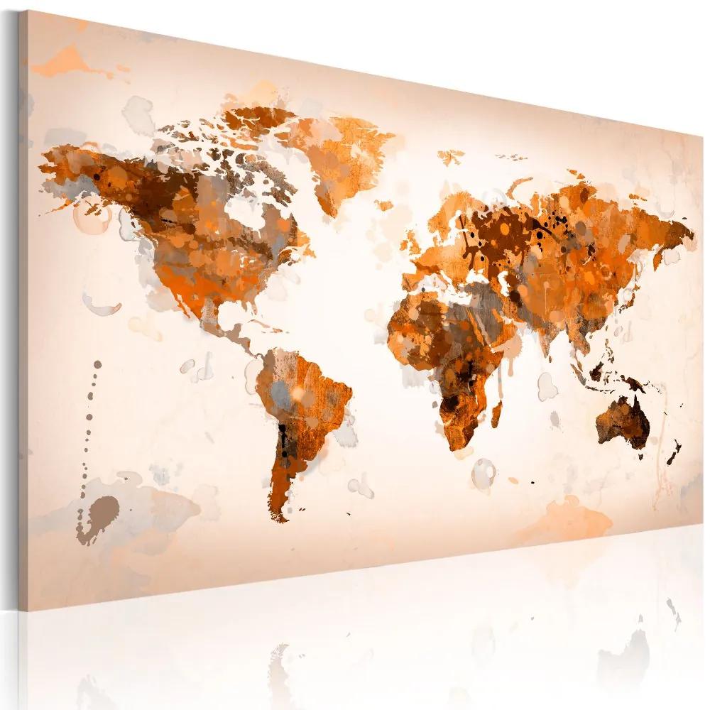 Obraz na plátně Bimago - Map of the World - Desert storm 60x40 cm