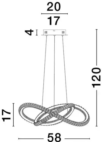LED lustr Ginevra 57 černé