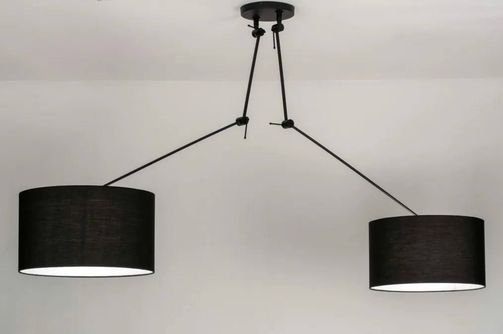 Závěsné designové černé svítidlo nad stůl Snap Light Duo Black and Black
