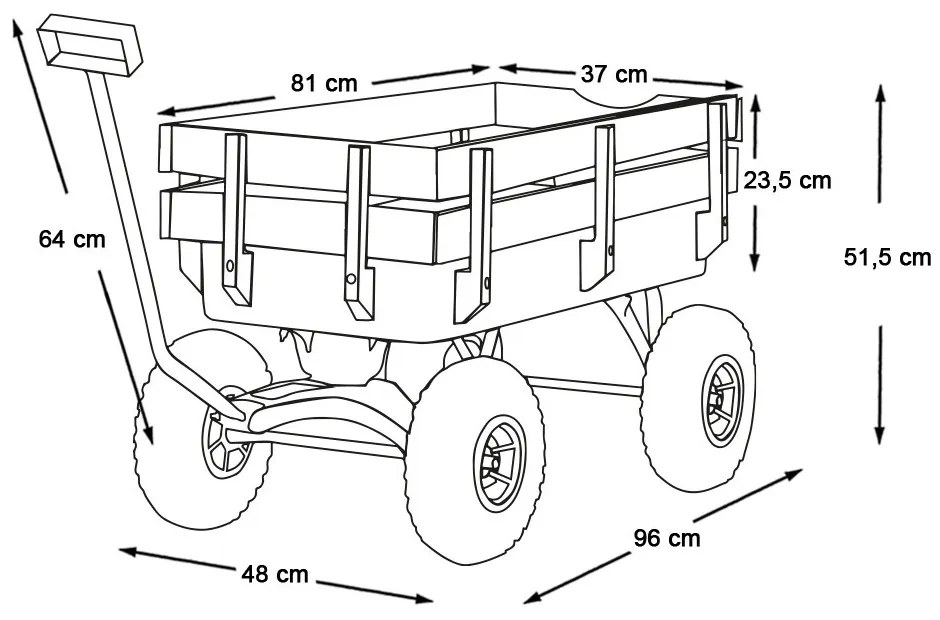 Kovový zahradní vozík - s nosností do 150 kg