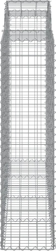 Klenuté gabionové koše 5 ks 200x50x160/180cm pozinkované železo 3146386