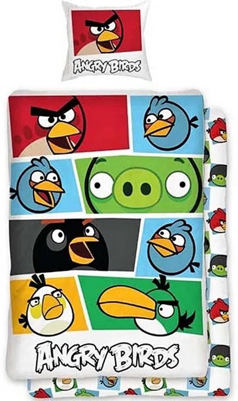 Halantex, dětské povlečení Angry birds 009 colour, 140 x 200, 90 x 70 cm