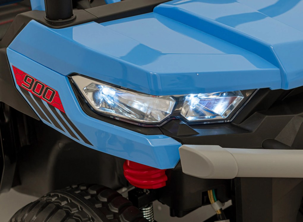 Ramiz Dětské auto Pick-Up Speed 900 modré + pohon 4x4 + pohyblivá korba + zavazadlový prostor + dálkové ovládání + lopatka + LED a zvuky