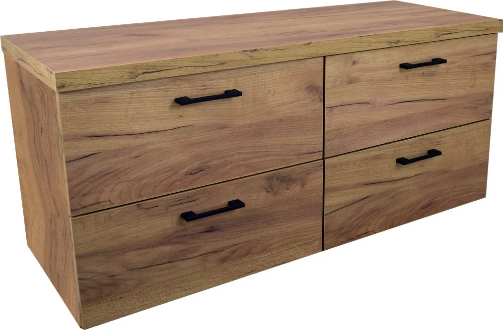 Comodo Koupelnová skříňka pod deskové umyvadlo Agria GO 120-HD - zlatý dub/zlatý dub