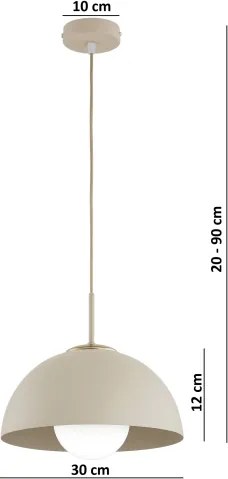 Brilagi - Lustr na lanku COSMO 1xE27/60W/230V pr. 30 cm béžová/zlatá