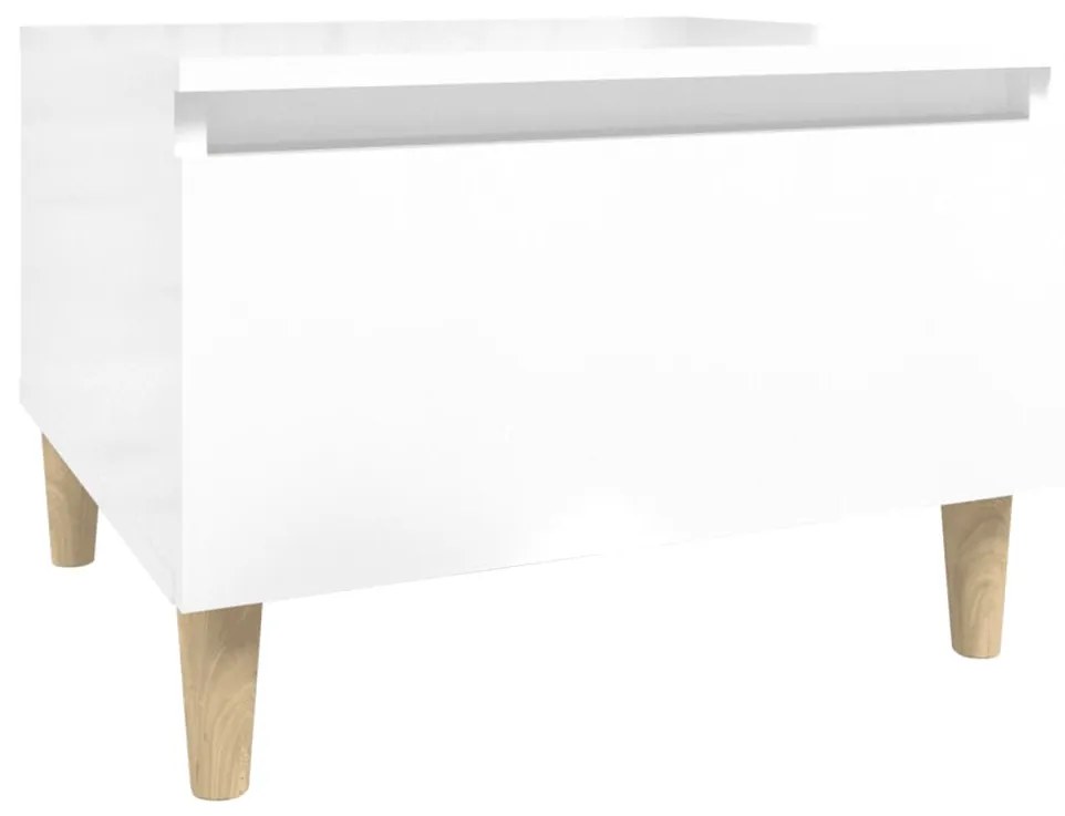 Odkládací stolky 2 ks lesklé bílé 50x46x35 cm kompozitní dřevo - Default Title
