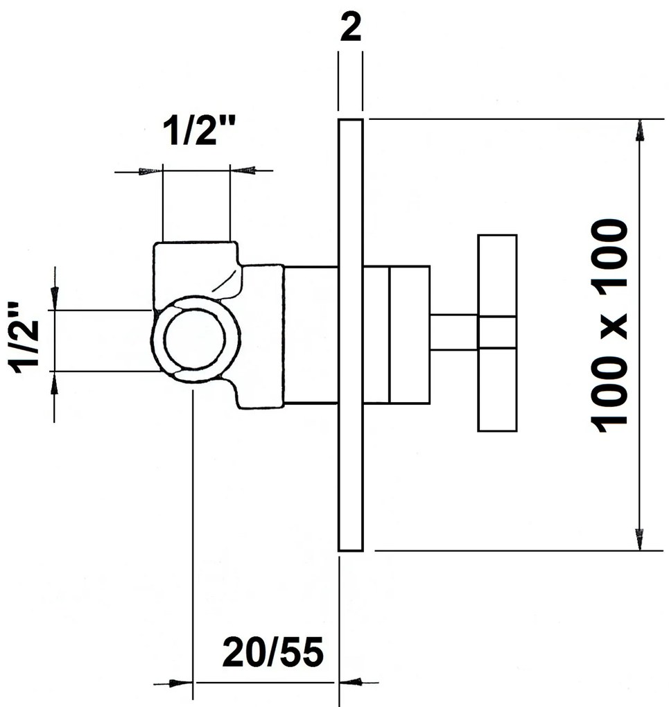 Sapho Sapho, TRAX podomítková sprchová baterie, 1 výstup, chrom, 655