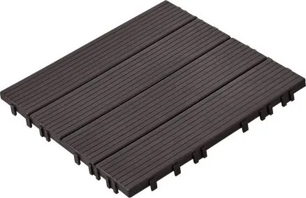 zámkové palubkové dlaždice 54 Kusů 30,5 × 30,5 cm vodotěsné pro verandu tmavě hnědá