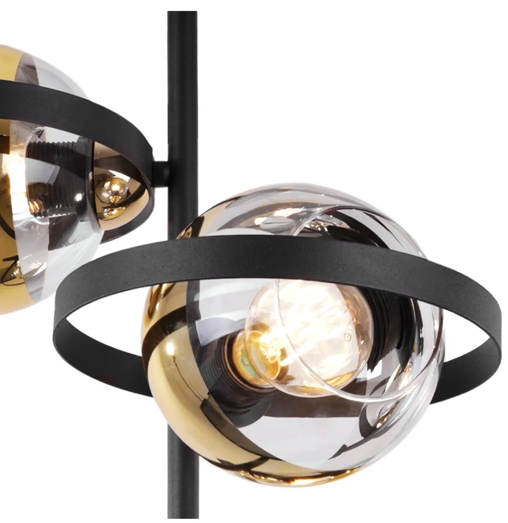 Stropní svítidlo Asturia Ring, 3x zlaté/transparentní skleněné stínítko, B/G