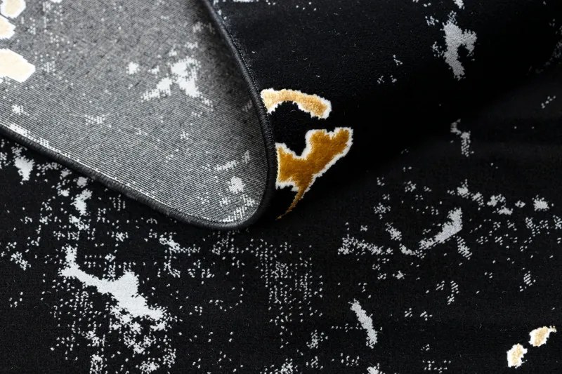 Dywany Łuszczów Kusový koberec Gloss 410A 86 3D mramor black/gold ROZMĚR: 280x370