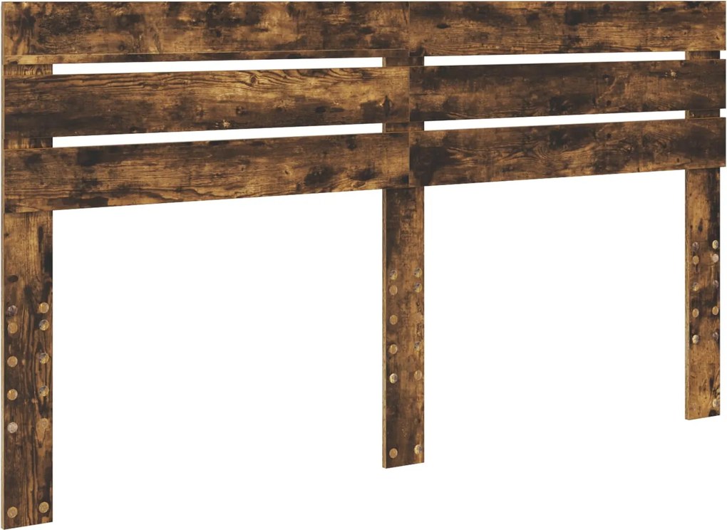Rám postele Kouřový dub 200 x 200 cm Masivní borové dřevo 3411379