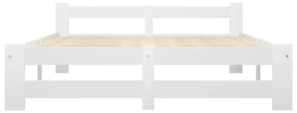 Rám postele bílý masivní borové dřevo 180 x 200 cm - Default Title
