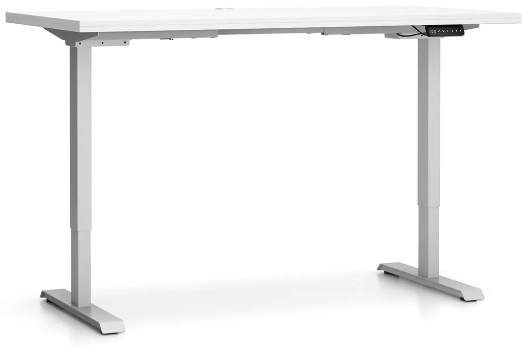 PLAN Výškově nastavitelný stůl SINGLE LAYERS, 160x80 cm, 2 motory, bílá