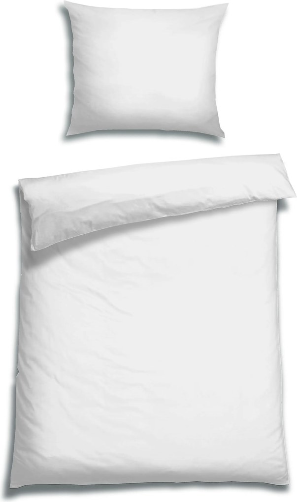 Florella Saténové povlečení Edel Uni Weiss Rozměr: 70x90 + 140x200 cm