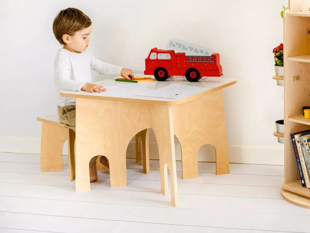 Myminihome Dětský dřevěný stůl RONDO Zvolte barvu: Nelakovaná