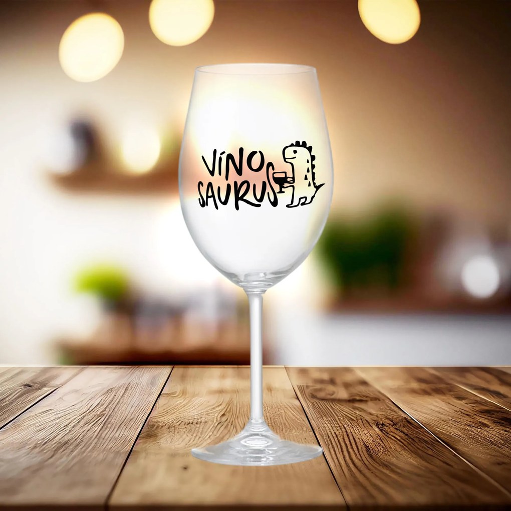 VÍNOSAURUS - čirá sklenice na víno 350 ml