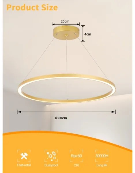 Immax NEO 07159-G80 - LED Stmívatelný lustr FINO LED/60W/230V Tuya zlatá + DO