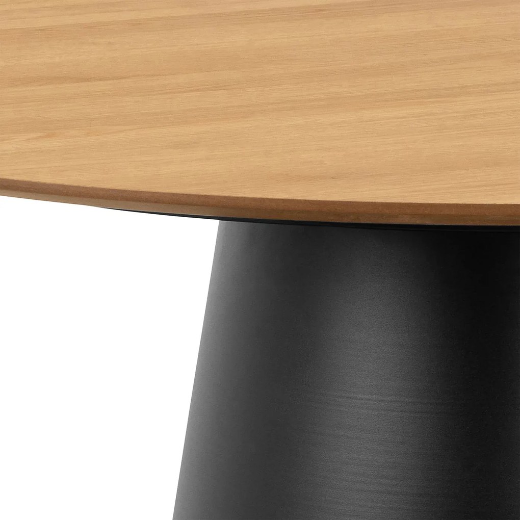 Kulatý jídelní stůl Soli 120 cm dub přírodní/černý