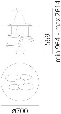 Artemide Mercury mini sospensione LED, závěsné designové svítidlo, 29W LED 3000K, prům. 70cm