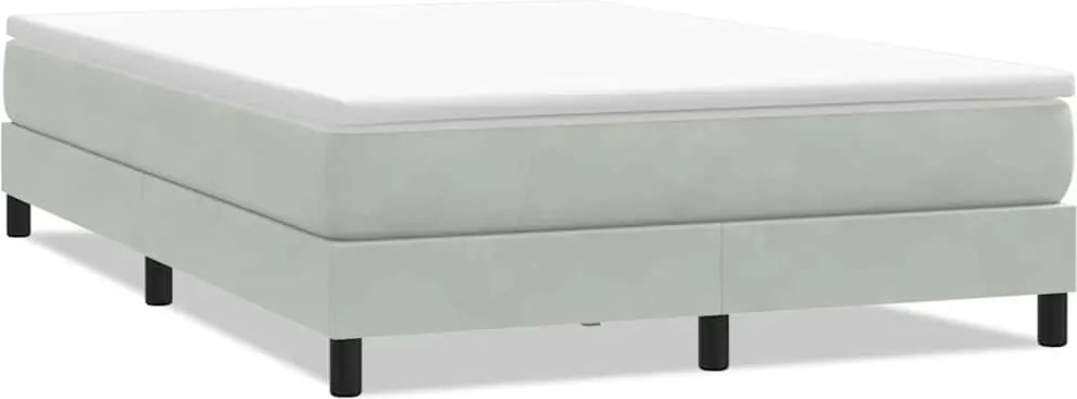 Postel Box Spring bez matrace světle šedá 140x210 cm samet 3315825