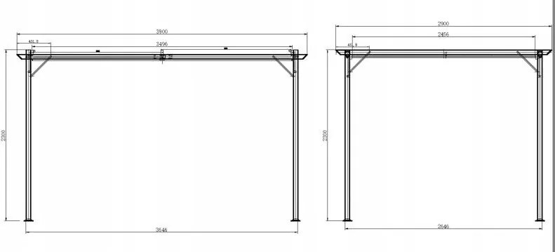 TRENDIE Pergola šedá s béžovou střechou 3x3m