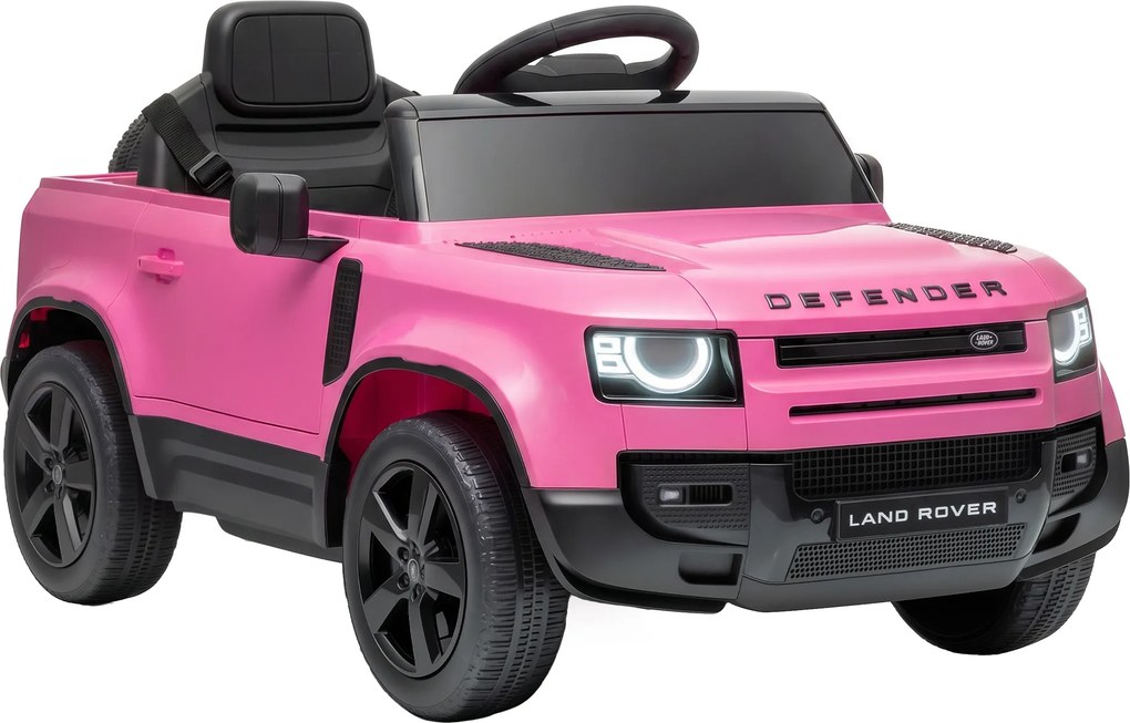 AIYAPLAY elektrické SUV pro děti Land Rover Defender 12 V dálkové ovládání Zavěšení Plynulý start 2,7–4,5 km/h Růžová