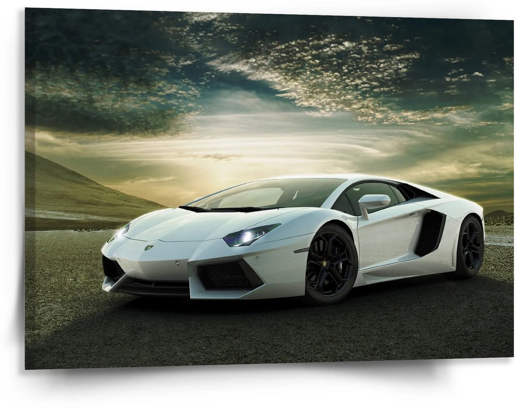 Obraz SABLO - Bílé Lamborghini 50x50 cm