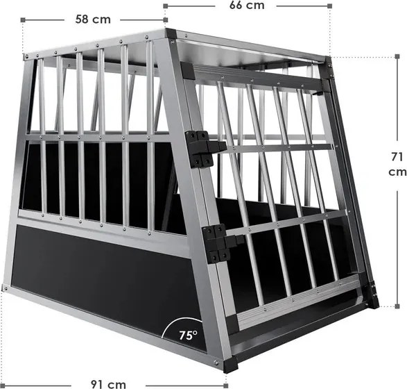 Juskys Alu přepravka pro psy L