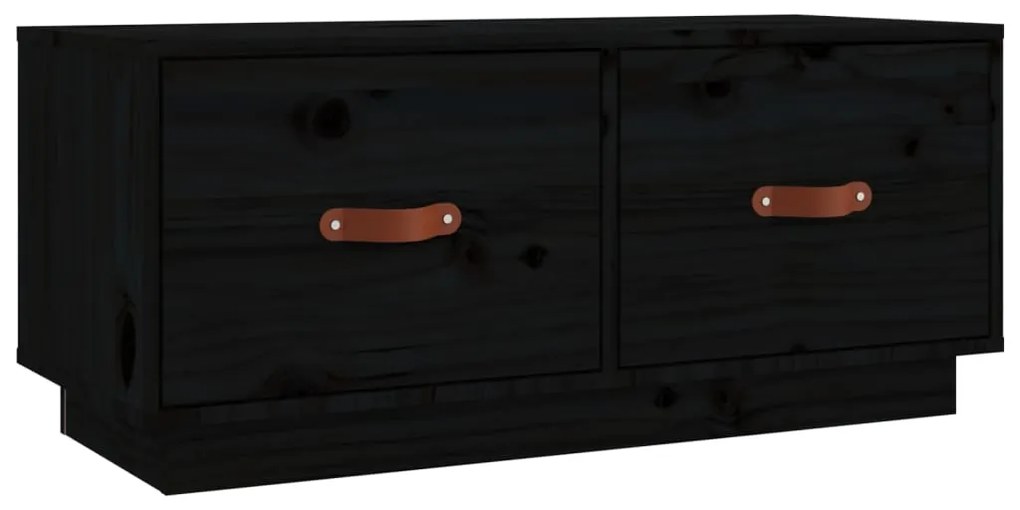 818244 vidaXL TV skříňka černá 80 x 34 x 35 cm masivní borové dřevo