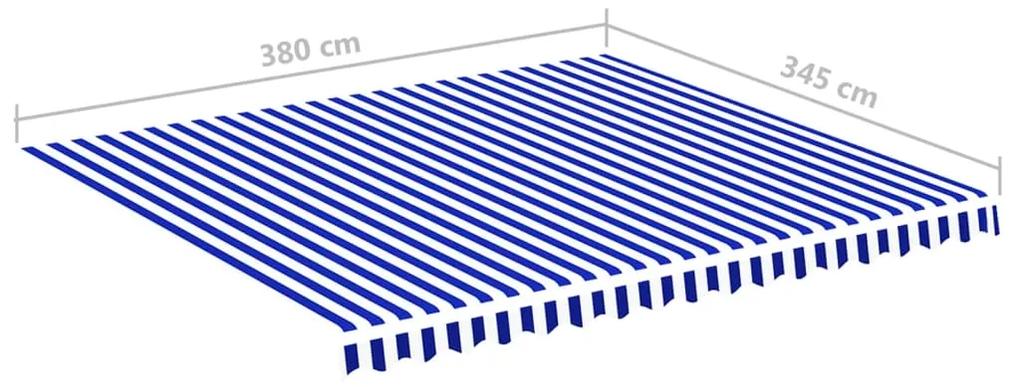 Náhradní plachta na markýzu modrá a bílá 4 x 3,5 m,  311918