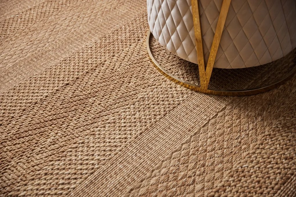 Diamond Carpets India, Ručně vázaný kusový koberec Golden Rugtriever DESP P94 Golden, 120x170, hnědá, chodba / předsíň
