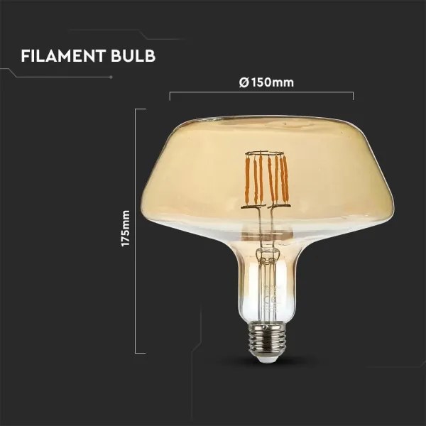 LED Žárovka FILAMENT T180 E27/8W/230V 1800K