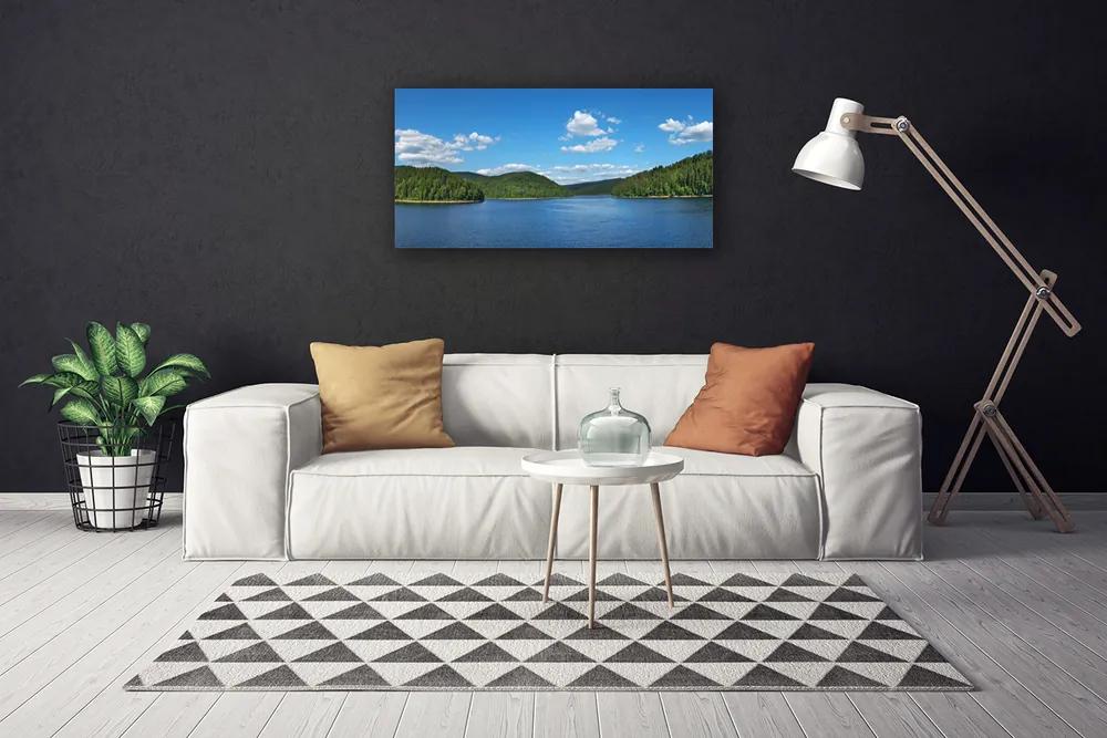 Obraz na plátně Jezero Les Krajina 100x50 cm
