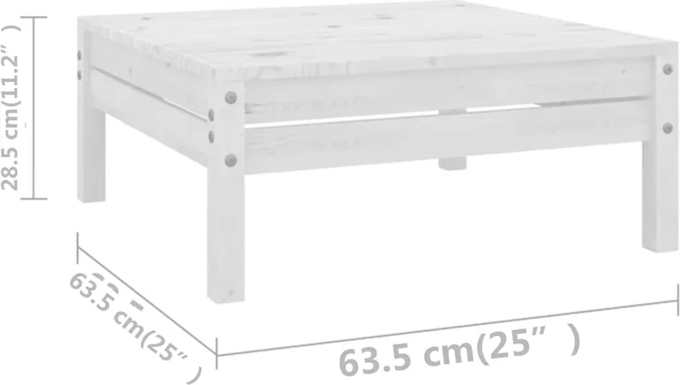 9dílná zahradní sedací souprava bílá masivní borovice 3083250