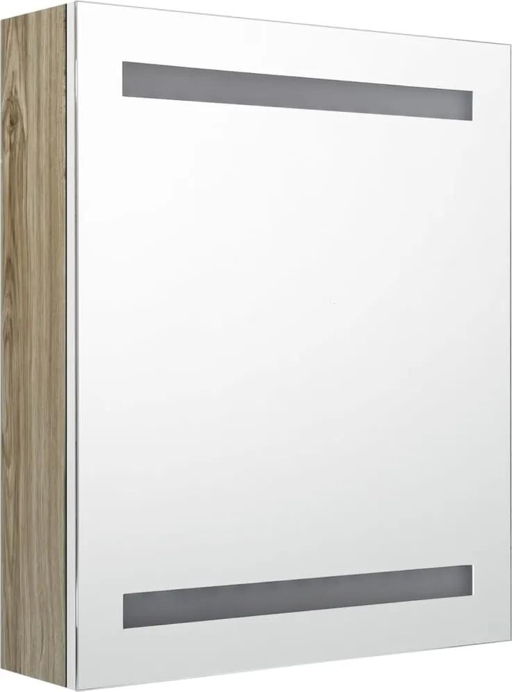 vidaXL LED koupelnová skříňka se zrcadlem 50 x 14 x 60 cm [326485] Barva: Šedá