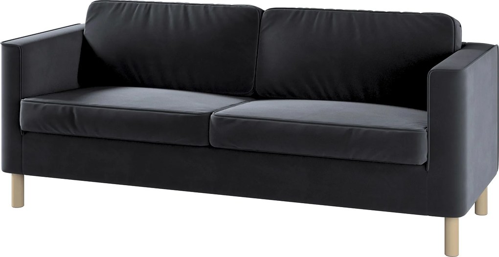 Potah na pohovku Pärup pro 3 místa barva černá látka lesklé, sametová