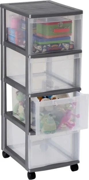 SUNDIS Úložný box se 4 zásuvkami, antracit, OFFICEMIX - MAXI