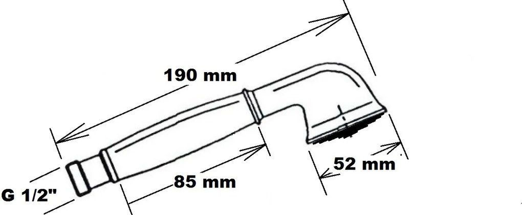 Reitano Rubinetteria, ANTEA ruční sprcha, 180mm, mosaz/chrom, DOC21