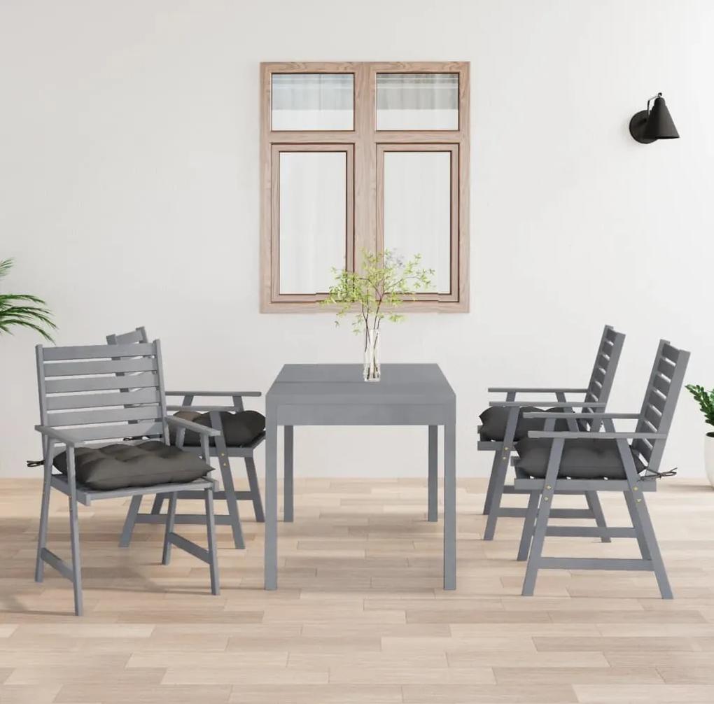 vidaXL Zahradní jídelní židle s poduškami 4 ks masivní akáciové dřevo [3078423] Barva: Jasně zelená
