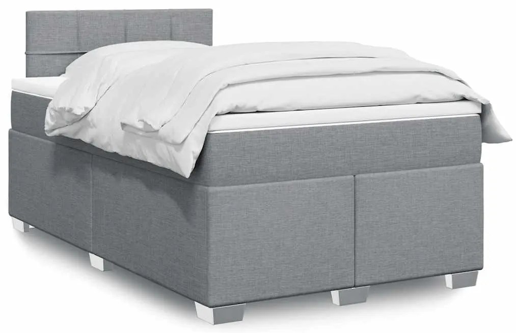 Box spring postel s matrací světle šedá 120x190 cm textil 3285827