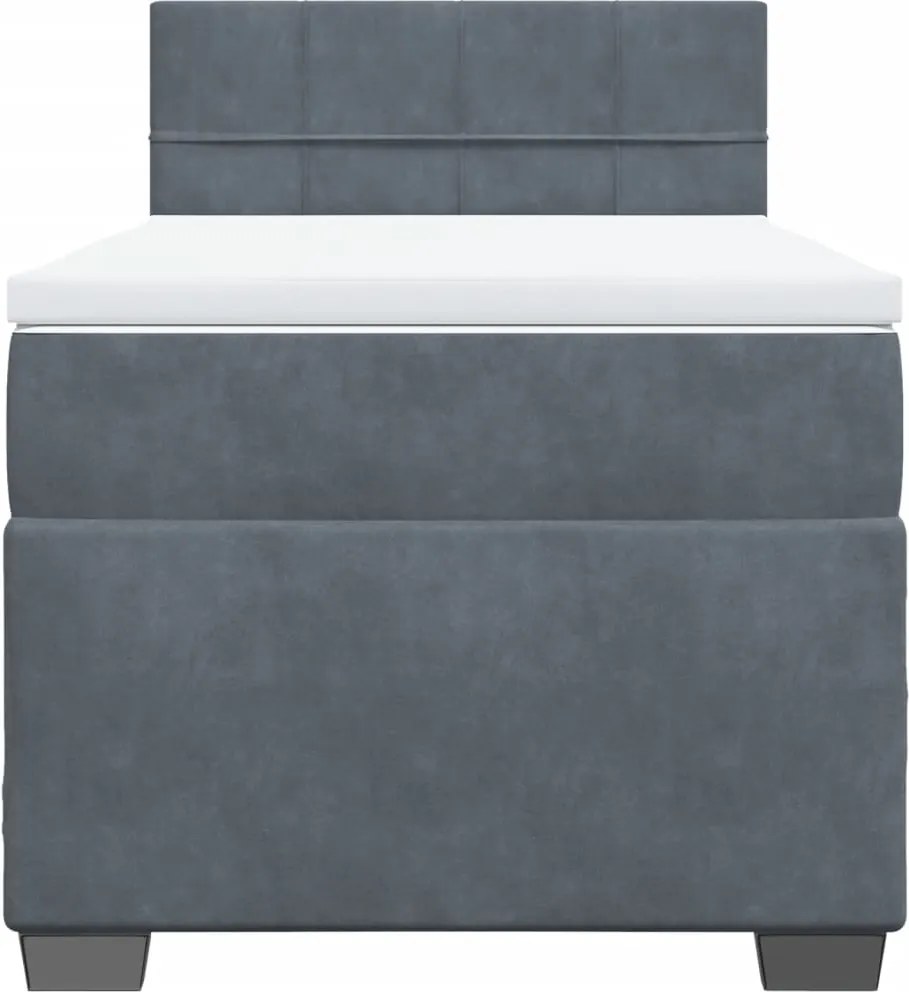 Box spring postel s matrací tmavě šedá 80 x 200 cm samet 3288463