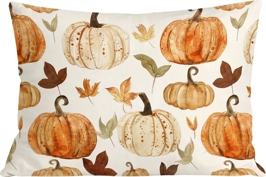 Flanelový povlak na polštář PUMPKINS & STRIPES 50x70 cm, barevný