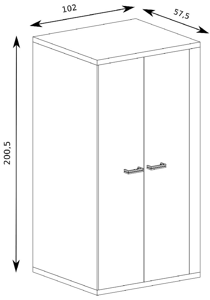 Natural - šatní skříň N1 - dub ribbeck