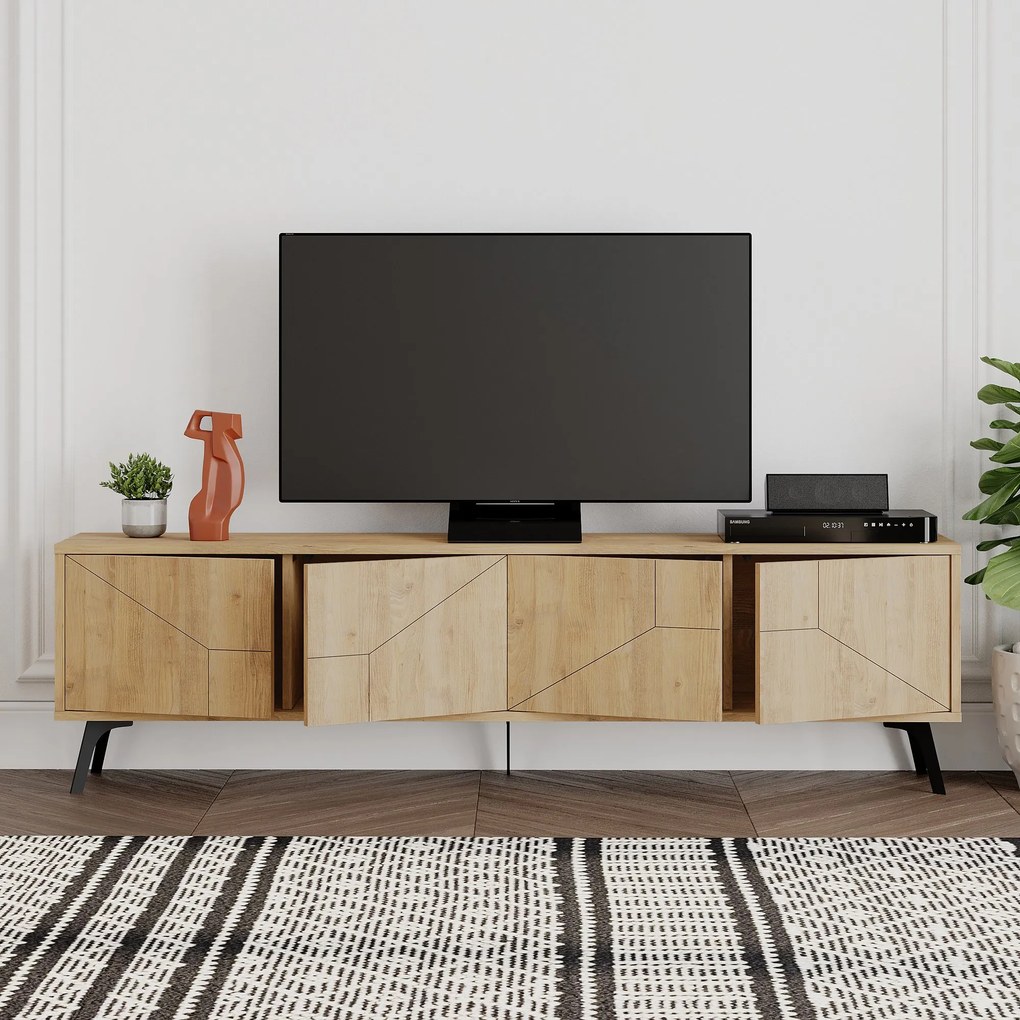 KALUNE DESIGN dřevěný TV stolek DUNE hnědý 50x180 cm 855DTE3095