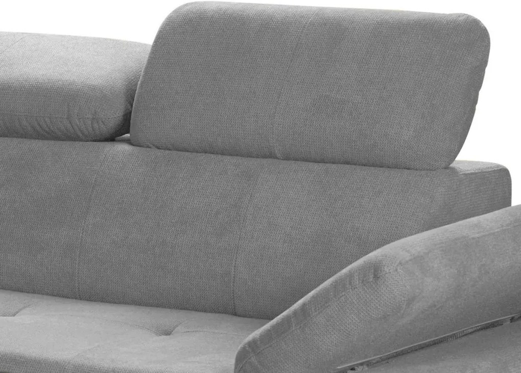 Rohová sedací souprava Gisele, světle šedá látka, levý roh