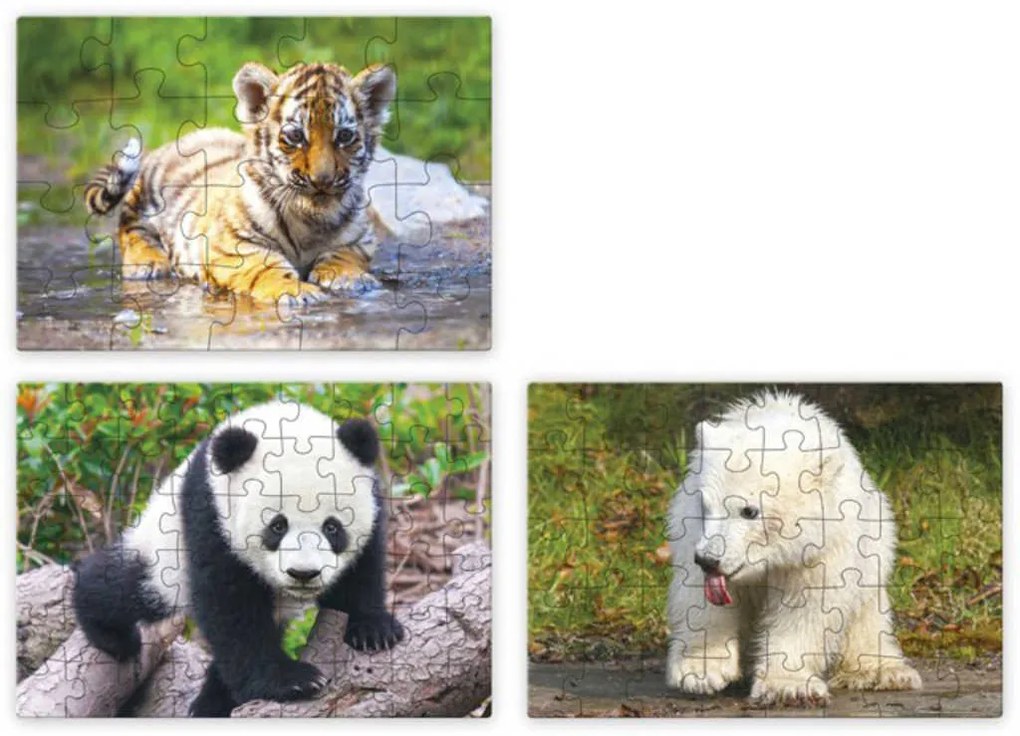 EFKO Puzzle 3v1 Mláďátka v ZOO skládačka foto 21x15cm ef54811