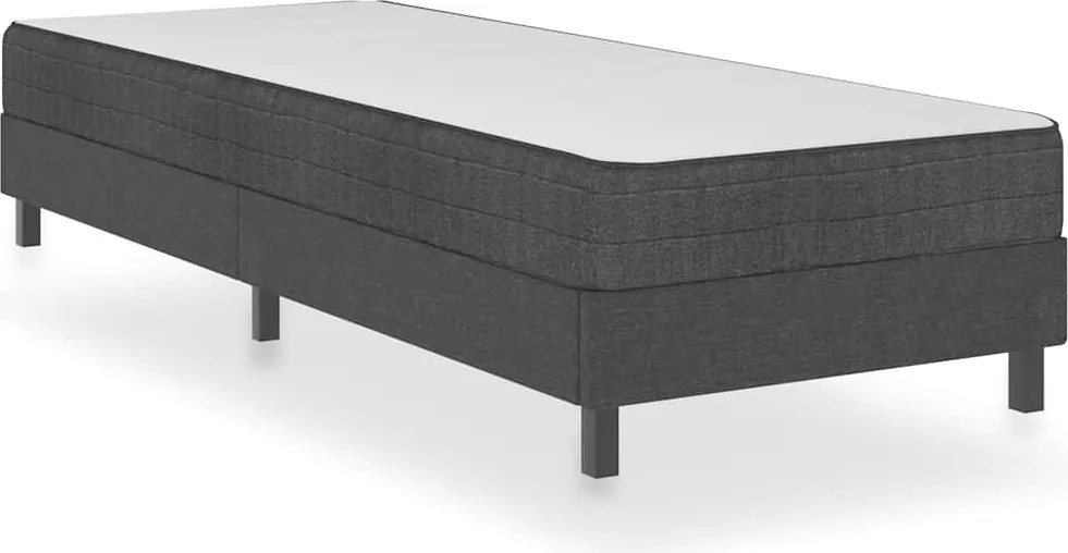 Postel boxspring tmavě šedá textil 100 x 200 cm 3054706